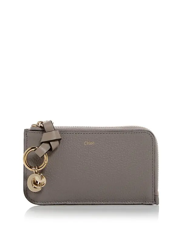 Chloé Alphabet Small Leather Zip Wallet - Cashmere Grey