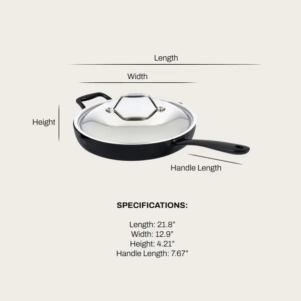 ALL-CLAD 12 Enameled Cast Iron Skillet With Lid