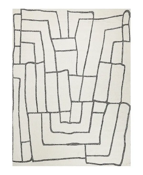 EXQUISITE RUGS Tangiers 6843 Area Rug, 6' X 9 - Ivory/black