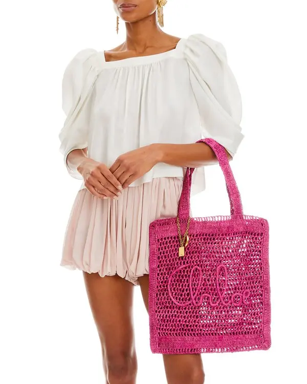 Chloé Banana Raffia Tote - Multicolor