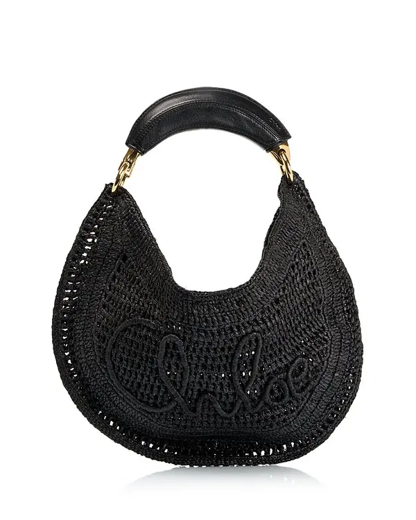 Chloé Raffia Hobo Bag - Black