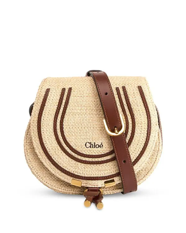 Chloé Small Marcie Saddle Bag - Hot Sand Raffia
