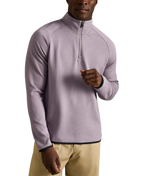 RHONE Textured Quarter-zip Golf Sweater - Purple Smoke
