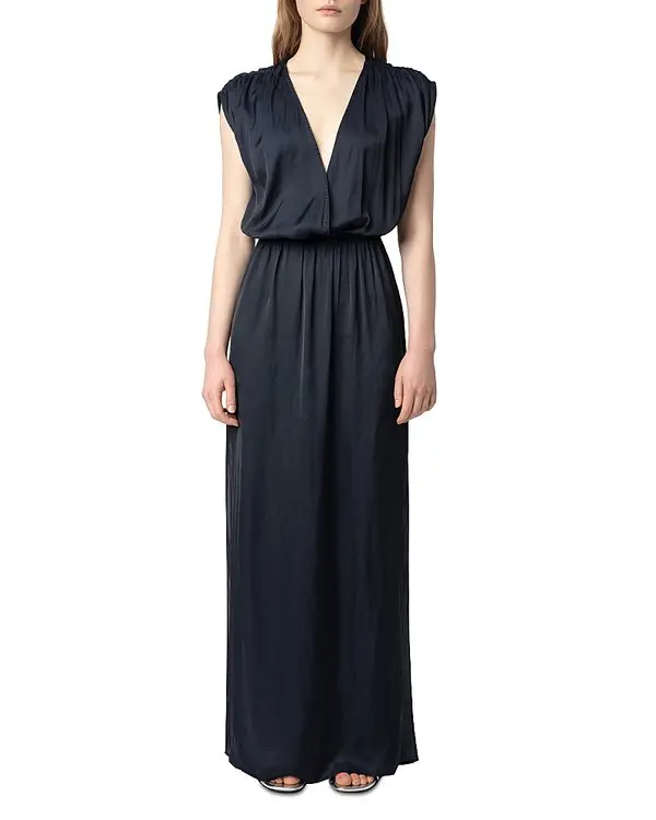 Zadig&Voltaire Ritmic Satin Maxi Dress - Encre