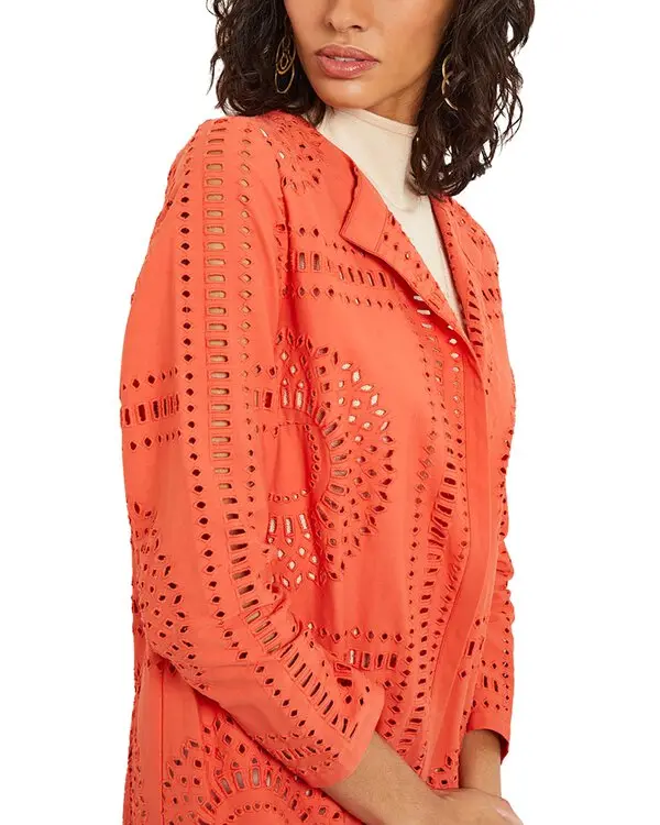 Misook Eyelet Long Jacket