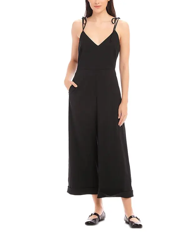 Fifteen Twenty Dana Cropped Wide Leg Jumpsuit - Black