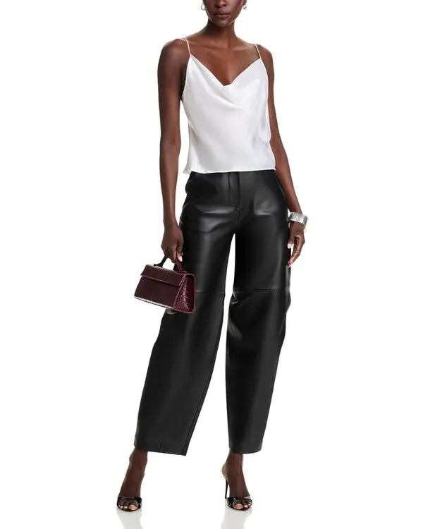 L'Agence Calista Silk Cowl Neck Camisole - White