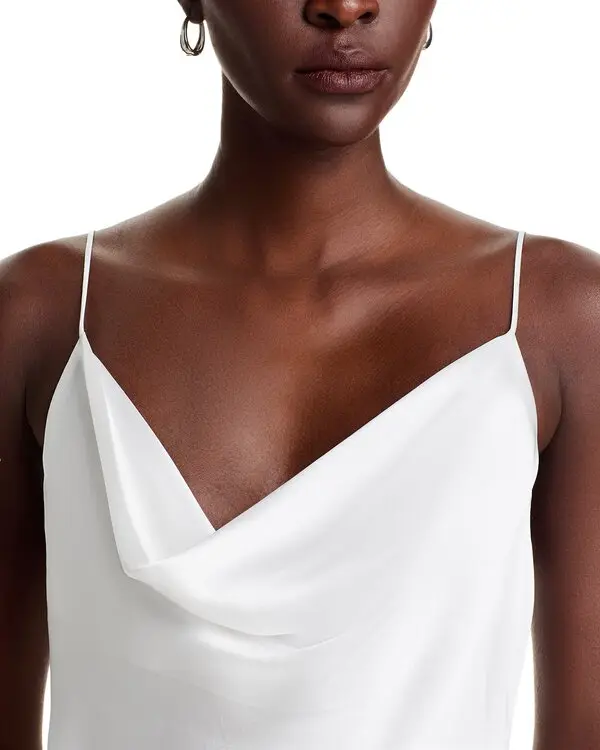 L'Agence Calista Silk Cowl Neck Camisole - White