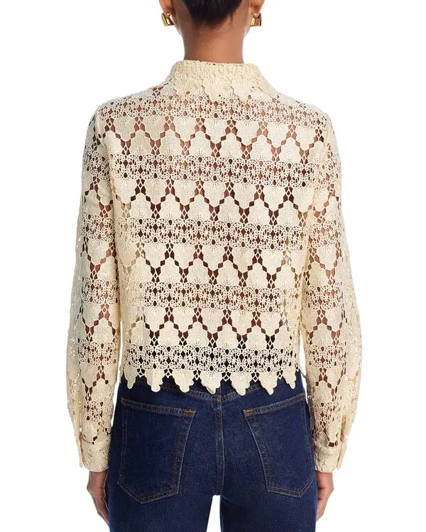 FRAME Lace Collared Shirt - Ecru