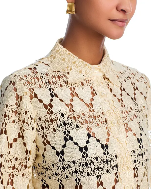 FRAME Lace Collared Shirt - Ecru