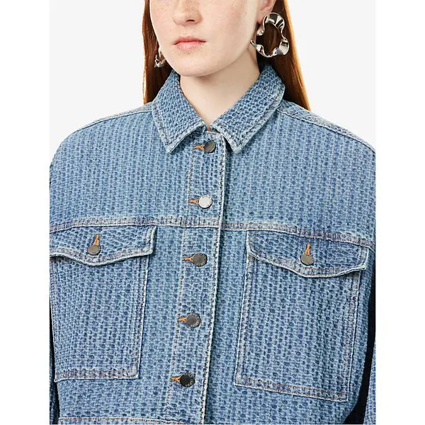 DAILY PAPER Relaxed-fit Cropped Denim Jacket