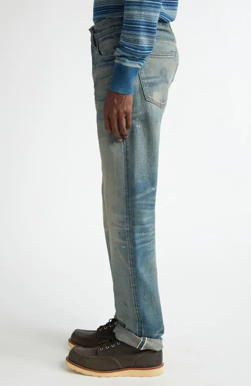 Double Rl Distressed Selvedge Straight-fit Jeans