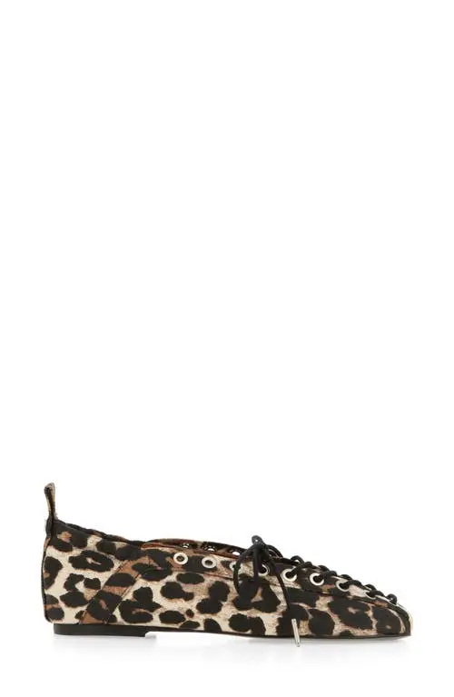 GANNI Ghillie Ballerina Flat - Leopard