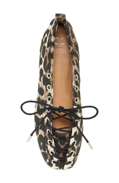 GANNI Ghillie Ballerina Flat - Leopard