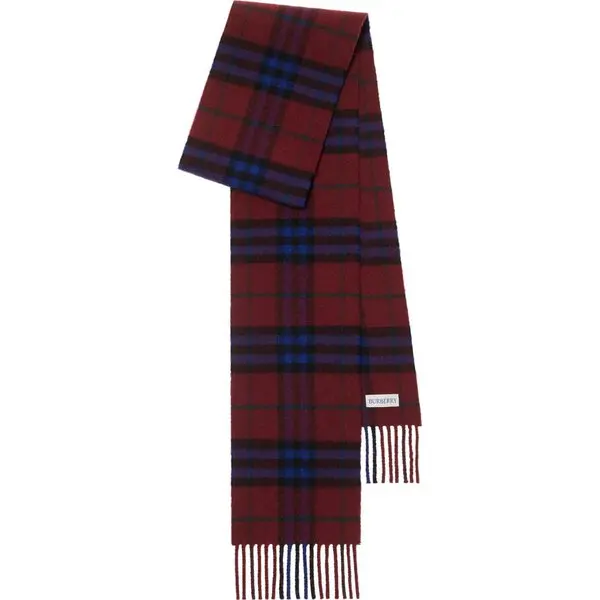 Burberry Narrow Check Cashmere Scarf - Sash Red