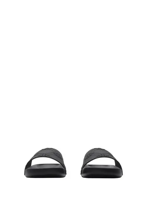 Burberry Men’s Dive Embossed Check Black Slides Burberry Men main image 2