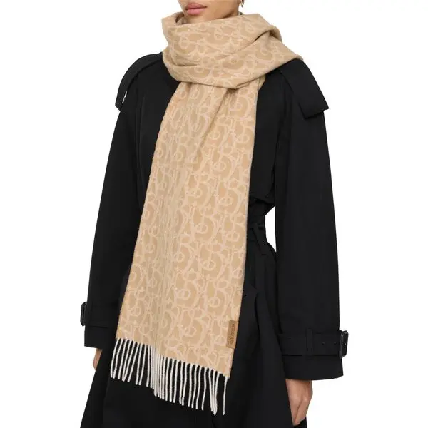 Burberry B Charm Cashmere Scarf - Camel