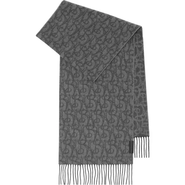 Burberry B Charm Cashmere Scarf - Iron Grey