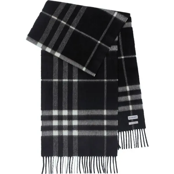 Burberry Check Cashmere Scarf - Black/calico