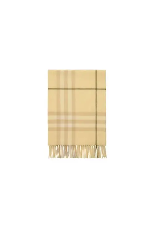Burberry Check Cashmere Scarf - Buff