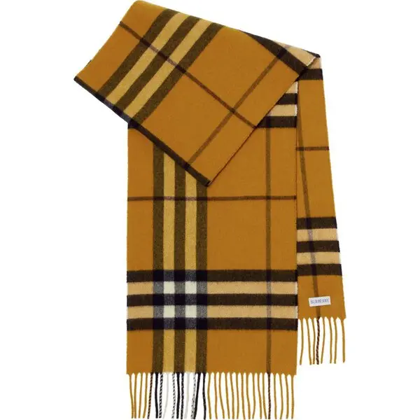 Burberry Check Cashmere Scarf - Teak