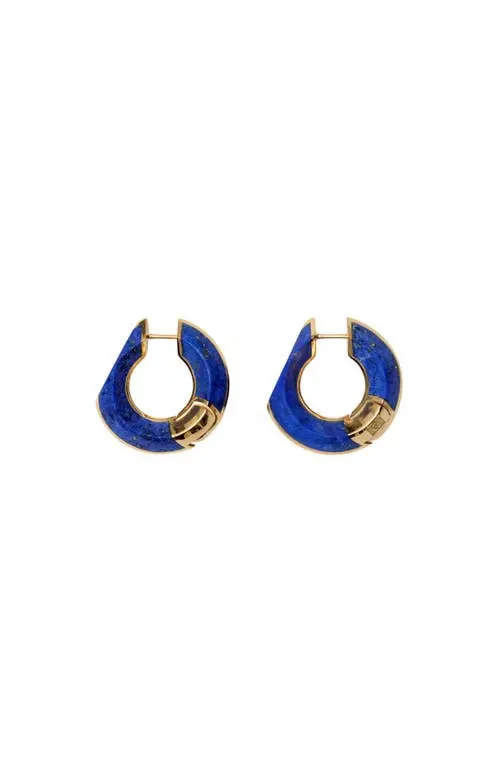 Burberry Lapis Large Hoop Earrings - Gold/blue