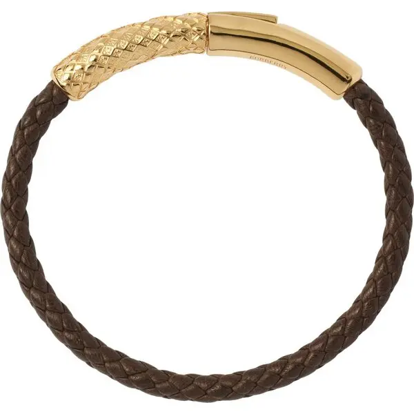 Burberry Leather Check Bracelet - Gold/military