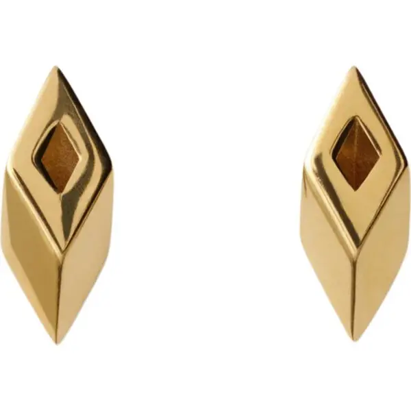 Burberry Hollow Stud Earrings - Gold