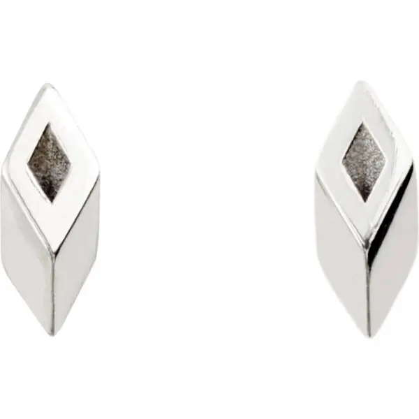 Burberry Hollow Stud Earrings - Silver