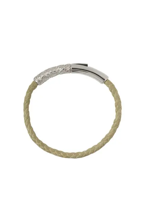 Burberry Leather Check Bracelet - Silver/artichoke