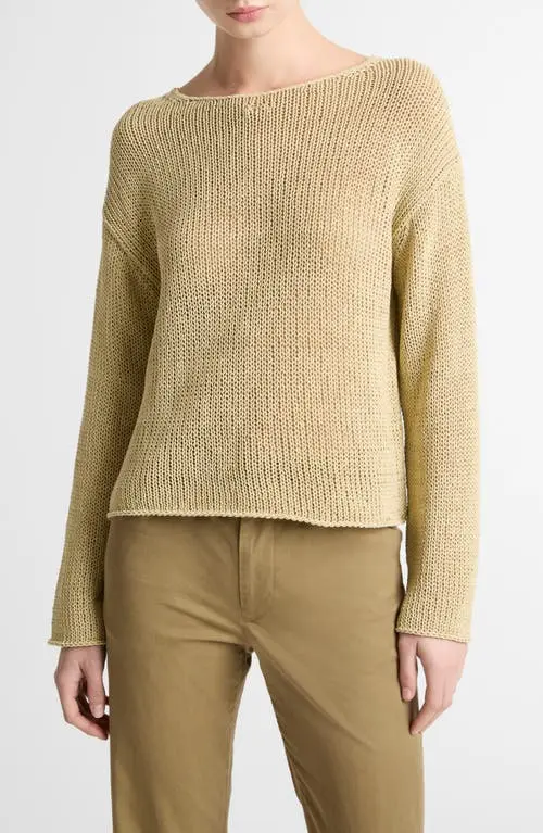Vince Open Knit Boat Neck Sweater - Maiz