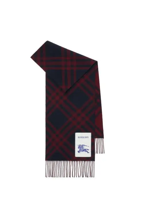 Burberry Check Cashmere Scarf - Ink Blue