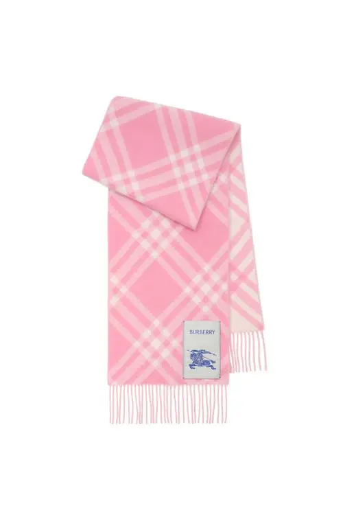 Burberry Check Cashmere Scarf - Sugar Pink