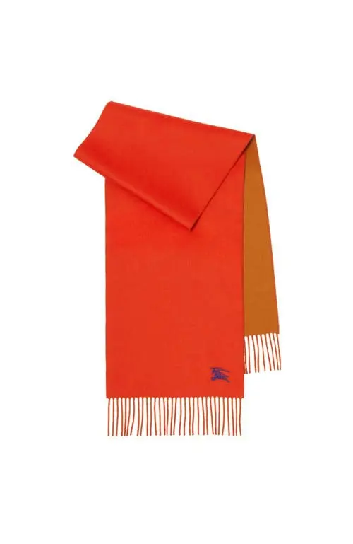 Burberry Reversible Cashmere Scarf - Tomato/squash