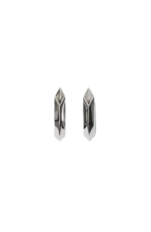Burberry Hollow Spike Hoop Earrings - Silver