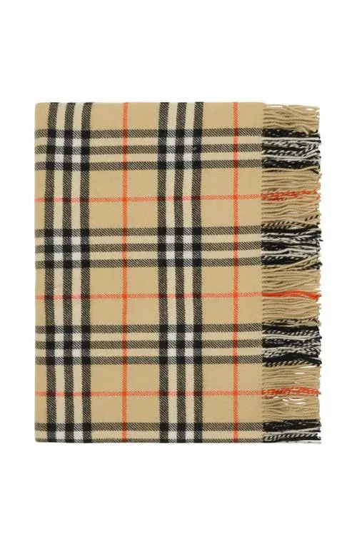 Burberry Check Wool Cashmere Blanket - Sand