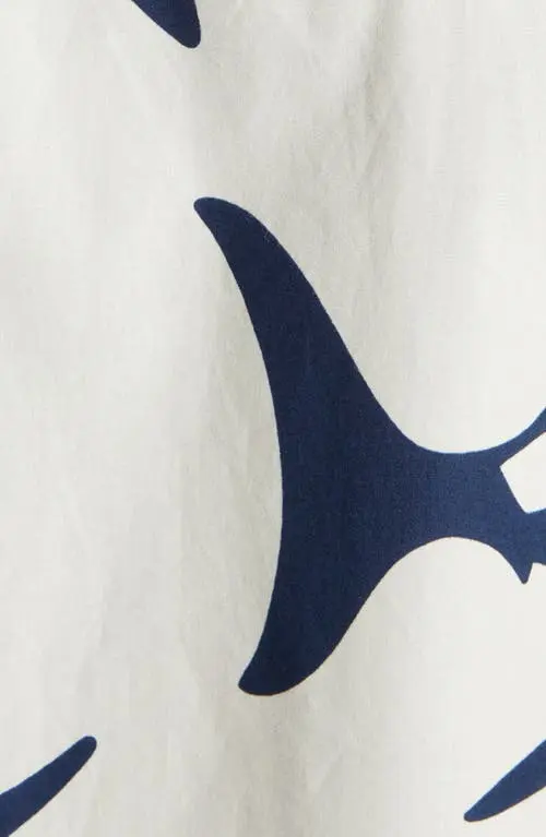 Moncler Shark Print Cotton Snap-up Shirt