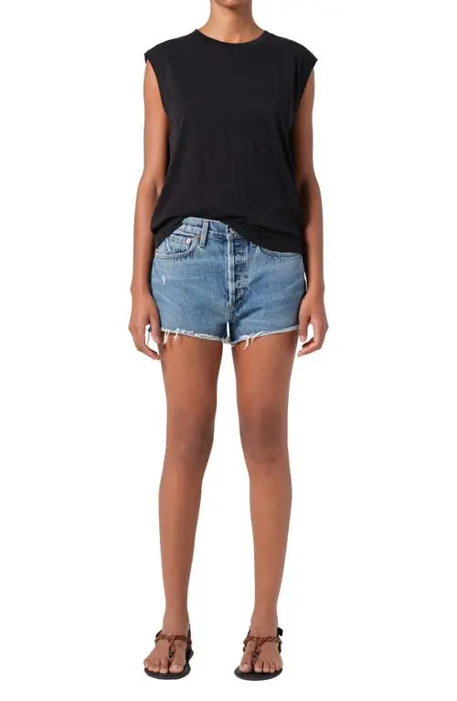 AGOLDE Parker High Waist Denim Cutoff Shorts - Chorus