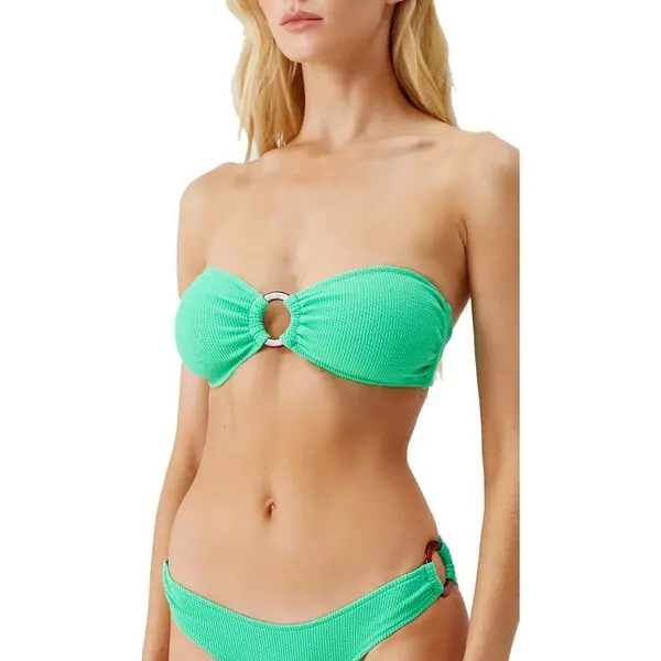 Melissa Odabash Belgium Strapless Bikini Top - Green Ridges
