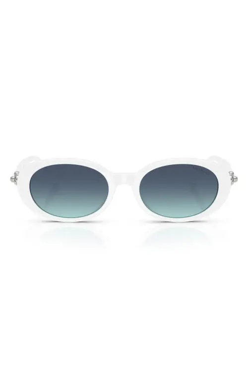 Tiffany & Co. 54mm Oval Sunglasses - Bright White / Azure Blue