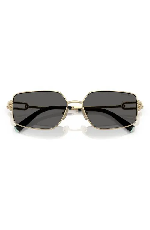 Tiffany & Co. 58mm Rectangle Sunglasses - Pale Gold /dark Grey