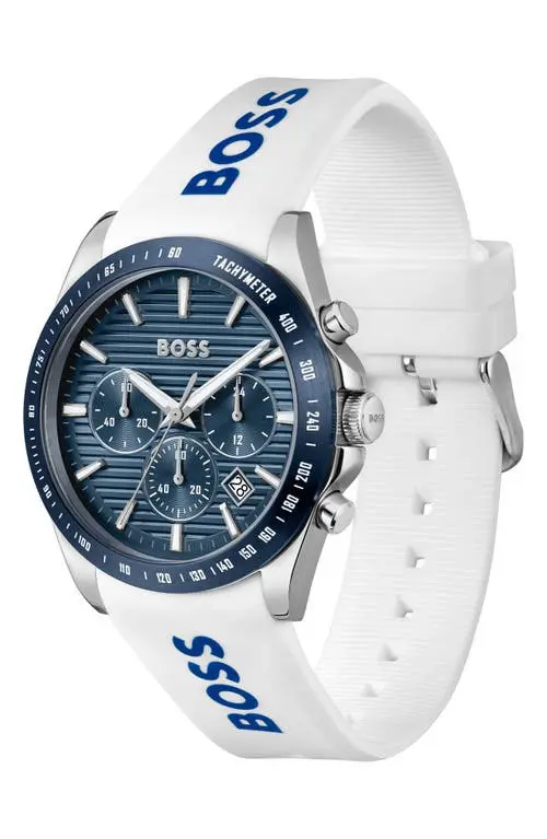 BOSS Strike Chronograph Silicone Strap Watch - Blue