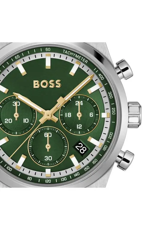 BOSS Candor Chronograph Bracelet Watch - Dark Green
