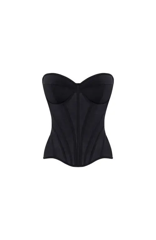 MILLA Smart Heart-shaped Low-waist Fitted Corset - Black
