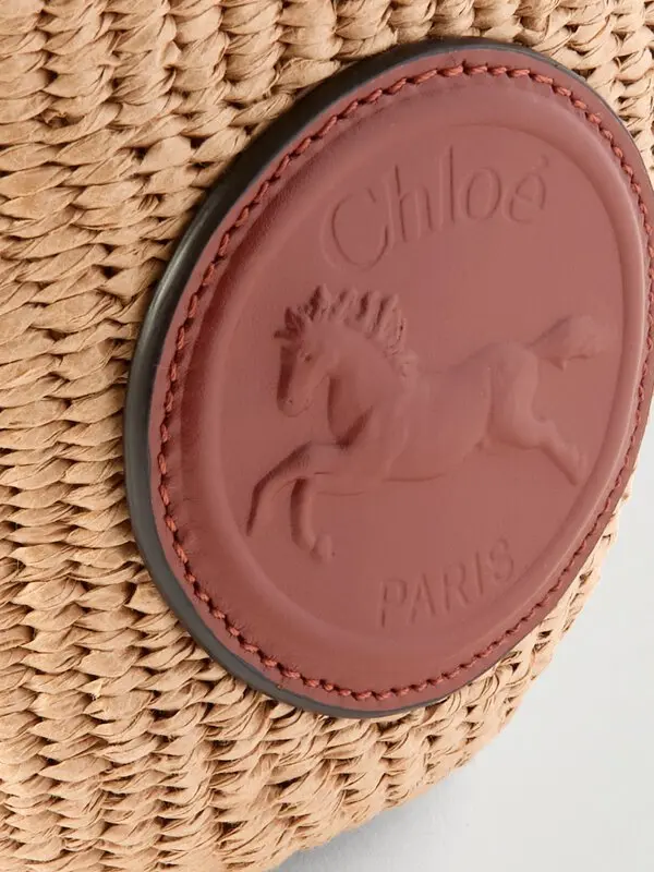 Chloé Embossed Leather-trimmed Raffia-like Bucket Bag