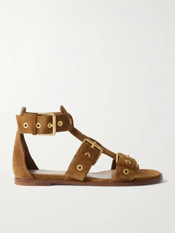 GIANVITO ROSSI Buckled Suede Sandals