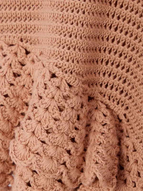 Chloé Ruffled Crocheted Cotton Shorts