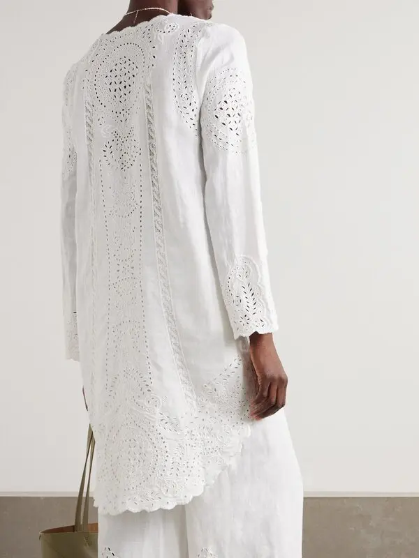 BODE Belvoir Broderie Anglaise Linen Top
