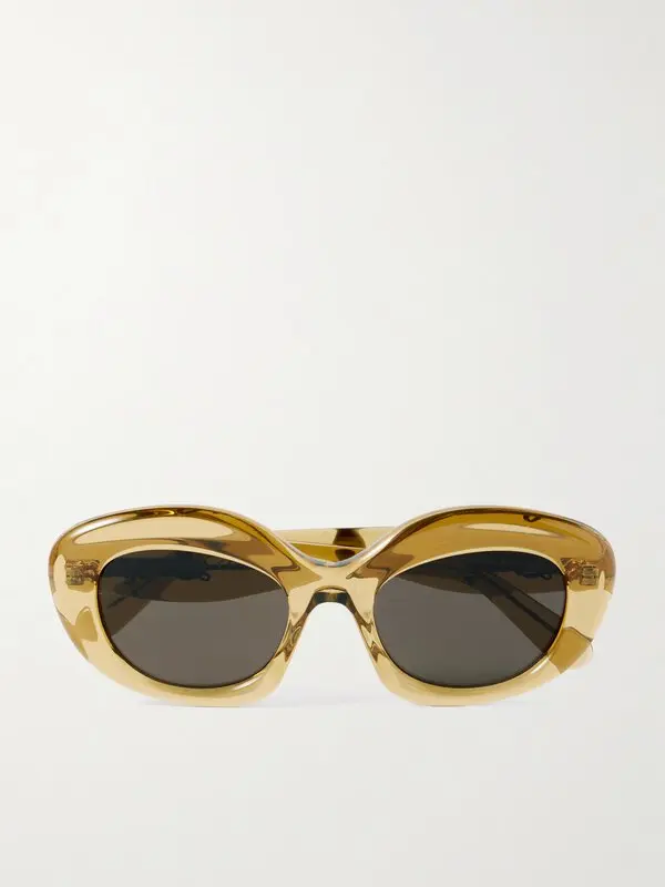 Loewe Curvy Oversized Round-frame Acetate Sunglasses - Green
