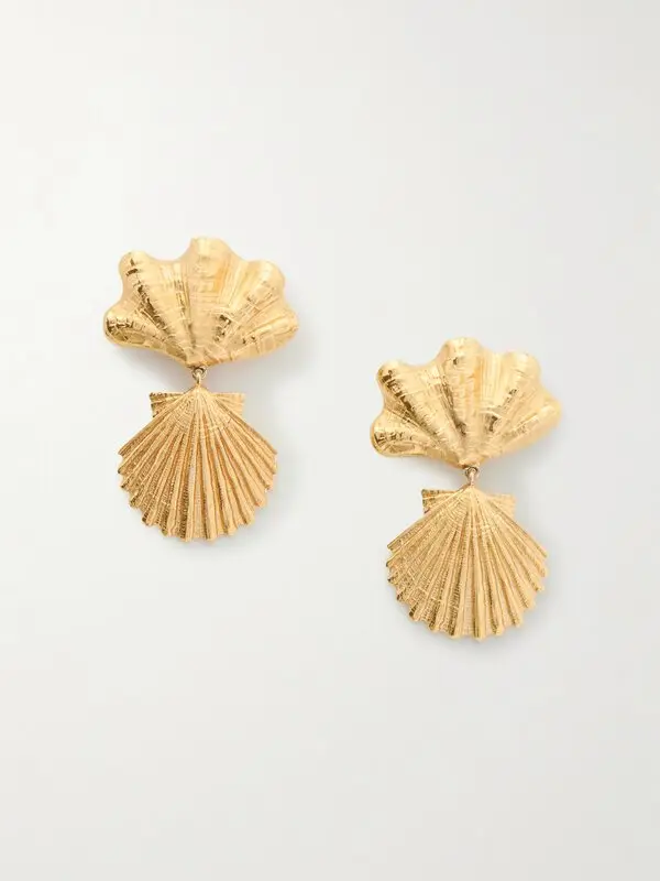 Chloé Shell Clip-on Earrings - Gold